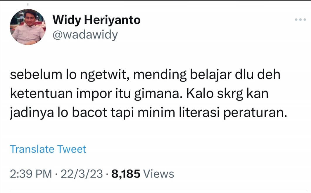 Oknum Diduga Pegawai Bea Cukai Sebut Netizen 'Babu dan Banyak Bacot'