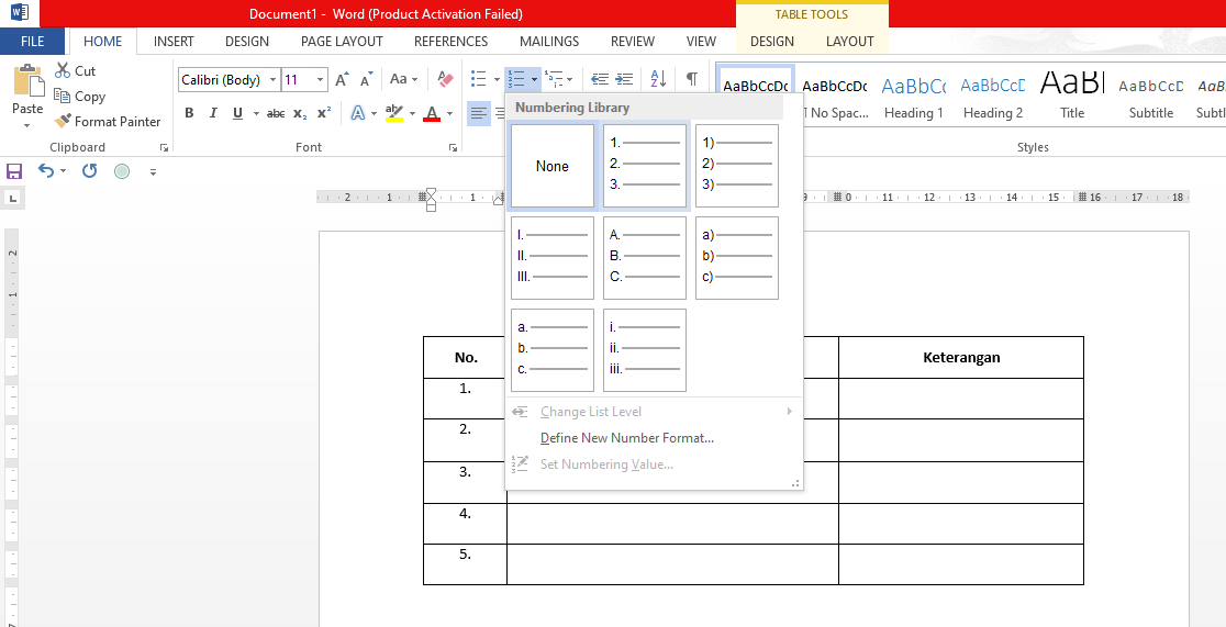 Cara Bikin Nomor Tabel Otomatis di Word